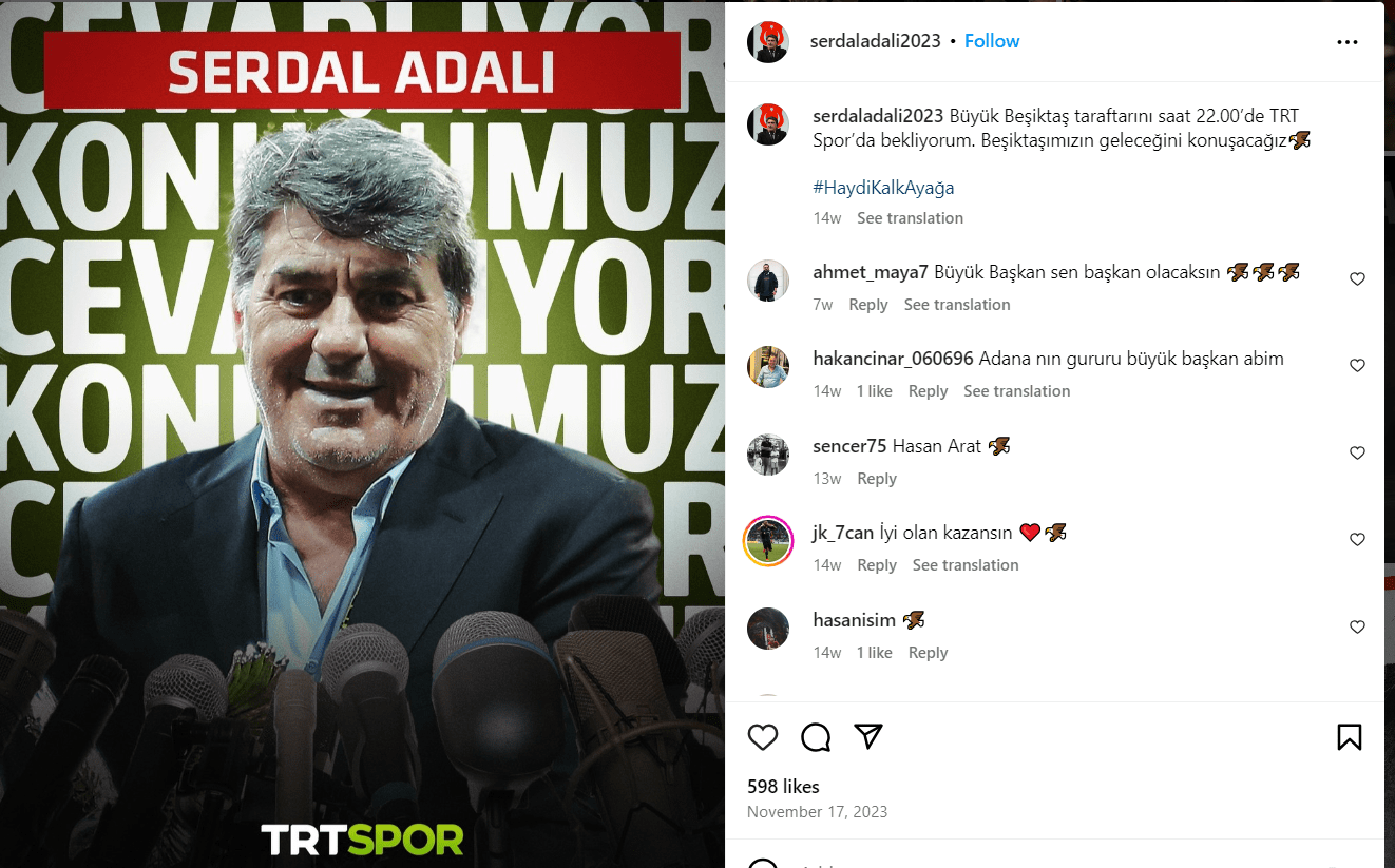 Serdal Adalı Serveti Beşiktaş Kulübü Başkan Adayının Vizyonu - Turkiye ...